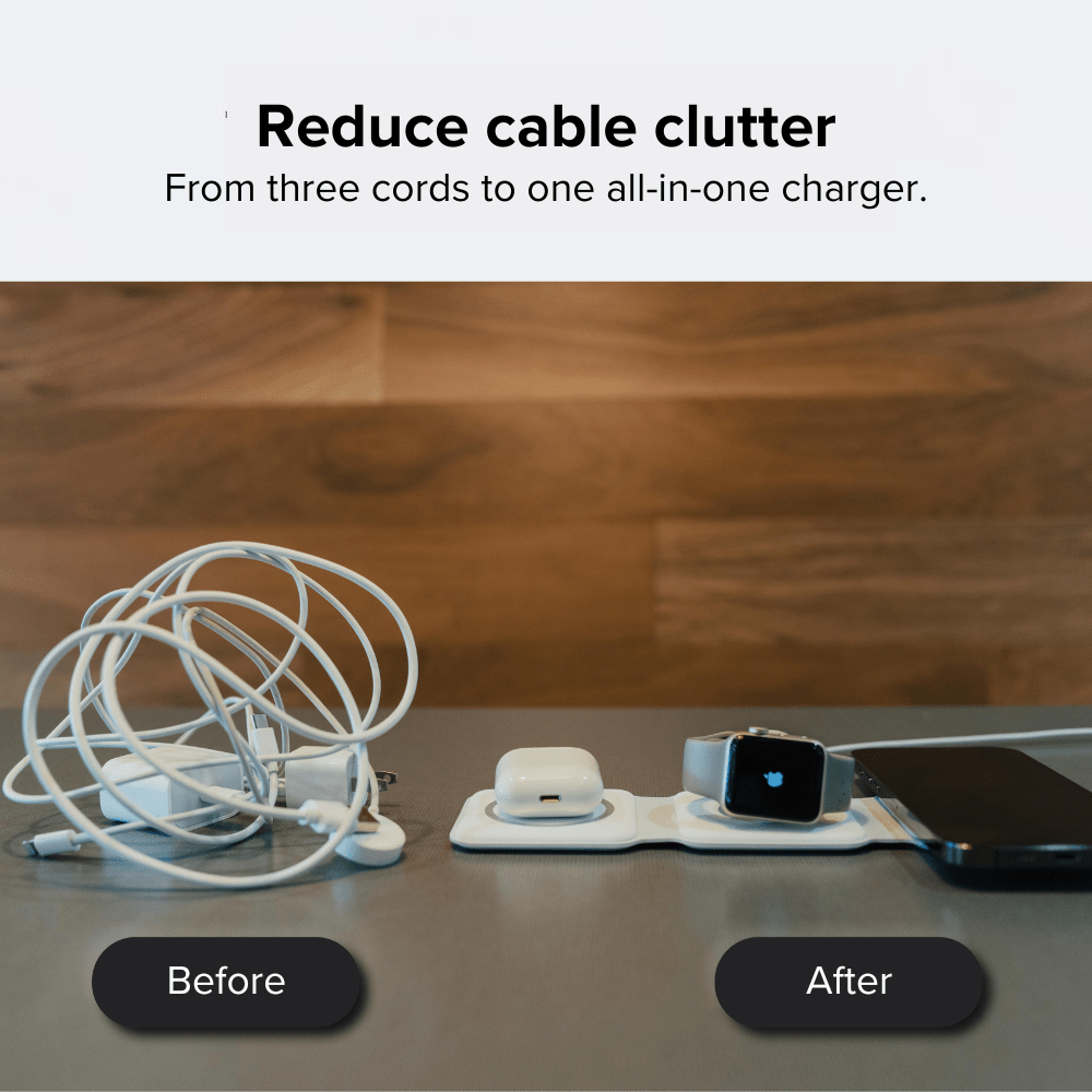 ThirdPower 3-in-1 Foldable Charger - Multi-Device Travel Charging Pad ...